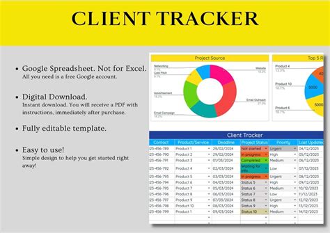 Client Tracker Spreadsheet Google Sheets Client Order Tracker Small Business Spreadsheet Lead