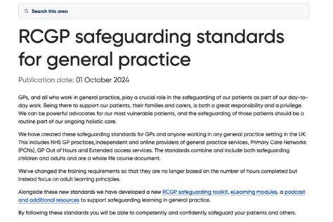 Rcgp Safeguarding Standards For General Practice Iriss