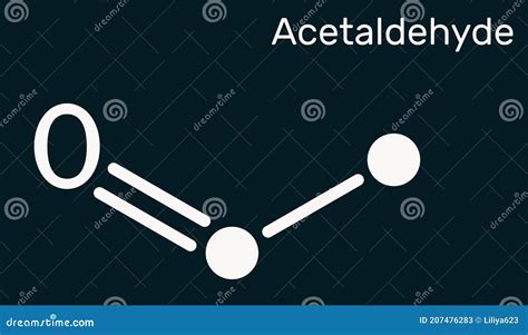 Acetaldehyde Or Ethanal Molecule Chemical Structure Skeletal Formula