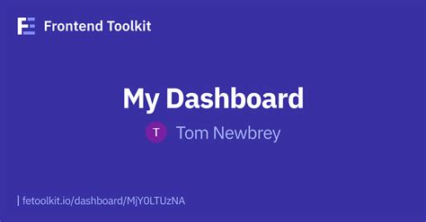 my dashboard frontend toolkit