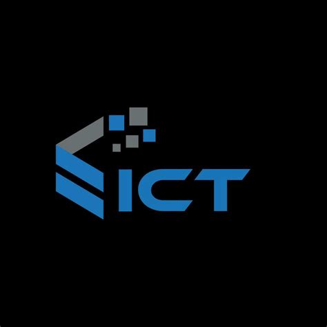 Ict Letter Logo Design On Black Background Ict Creative Initials