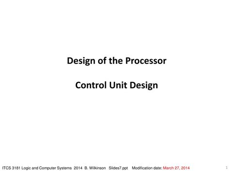 PPT Design Of The Processor Control Unit Design PowerPoint Presentation ID