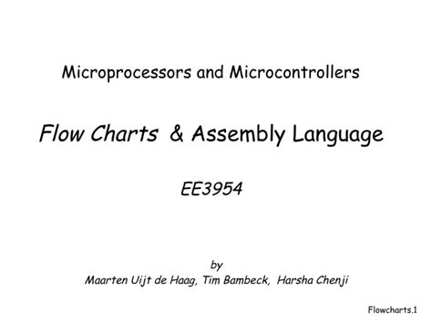 Flowcharts And Assembly Language Microprocessors And Microcontrollers