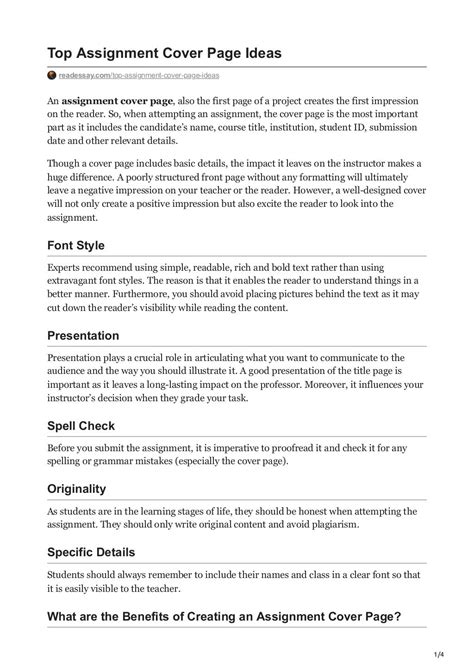 Top Assignment Cover Page Ideas PDF