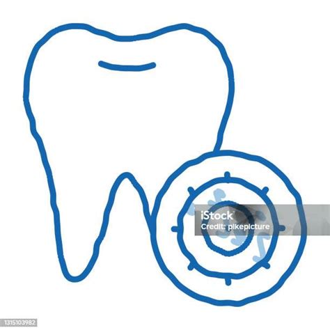 박테리아 세균과 치아 낙서 아이콘 손으로 그린 일러스트 그리기에 대한 스톡 벡터 아트 및 기타 이미지 그리기 낙서 드로잉