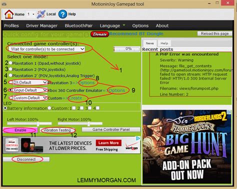 Configure Use MotioninJoy Gamepad Tool To Emulate PC Controllers