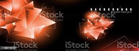 겹치는 빛나는 삼각형이 있는 추상적 배경입니다 격리 된 검은 색 배경 Eps 10의 벡터 그림 3차원 형태에 대한 스톡 벡터 아트 및 기타 이미지 Istock