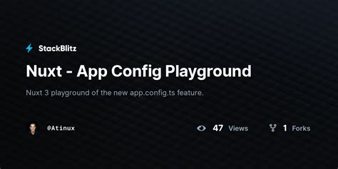Nuxt App Config Playground StackBlitz