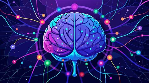 Human Brain With Blue And Purple Neural Connection Lines And Glowing