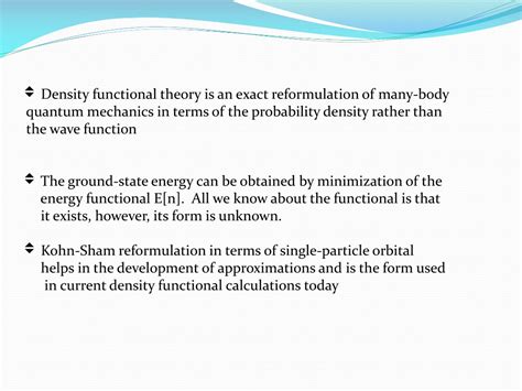 Ppt Density Functional Theory Dft And Time Dependent Density Functional Theory Tdft