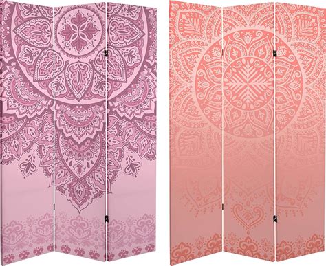Red Lantern 6 Ft Tall Double Sided Pink Mandalas Canvas