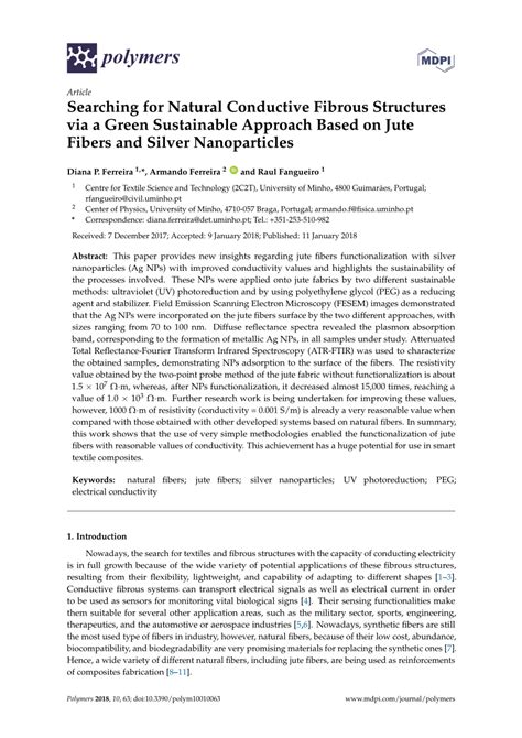 Pdf Searching For Natural Conductive Fibrous Structures Via A Green