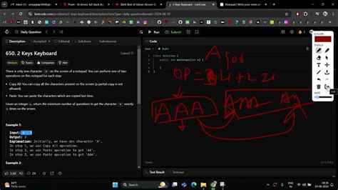 650 2 Keys Keyboard Leetcode Daily Challenge Dsa Coding Programming Dsa Daily Job