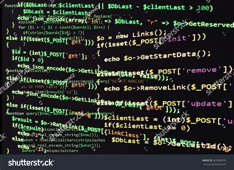 Programming Code On Black Screen Green Stock Photo 453286570 Shutterstock