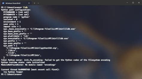 Lldb In Windows Spits Out A Python Error In The Terminal Rllvm