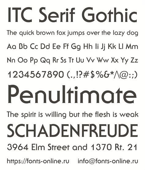 ITC Serif Gothic Font