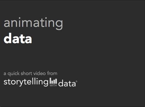 Animating Data — Storytelling With Data