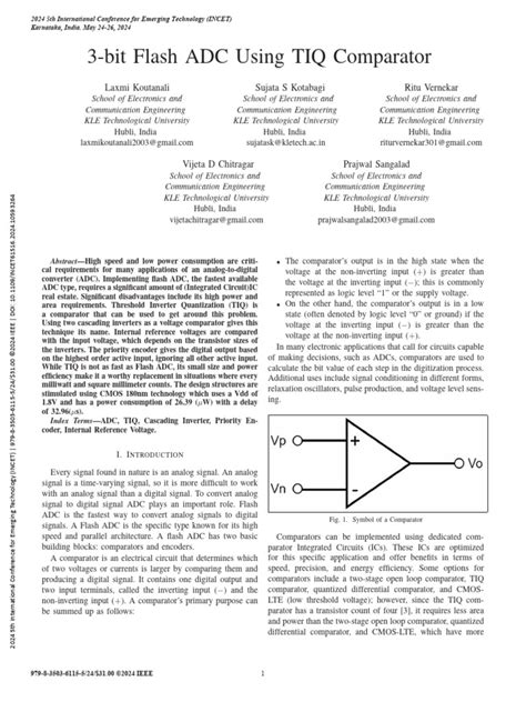 3 Bit Flash Adc Using Tiq Comparator Pdf Analog To Digital Converter Computer Engineering