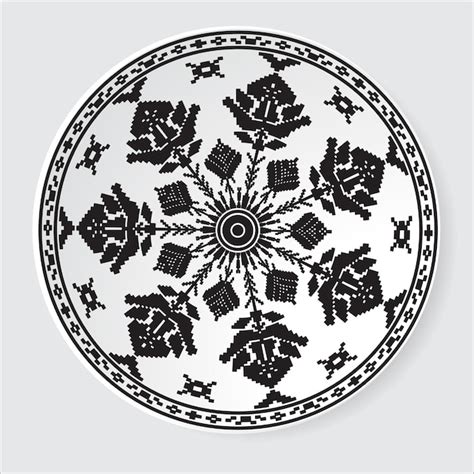 민족 장식 패턴 벡터 일러스트 레이 션 프리미엄 벡터