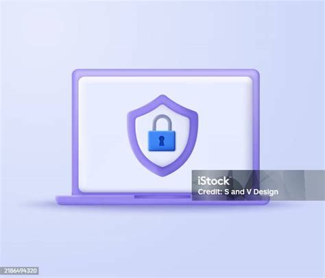 보안 방패 기호가 있는 3d 노트북 사이버 보안 및 데이터 보호 개념의 3d 설계 보안 기술 벡터 일러스트 레이 션 0명에 대한 스톡 벡터 아트 및 기타 이미지 Istock