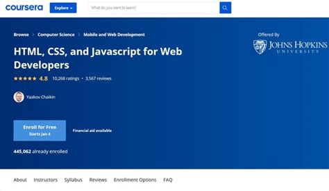 Coursera Offering This Free Course On Html Css And Javascript For Web