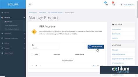 Create Ftp Accounts Client Area Extilum Knowledgebase