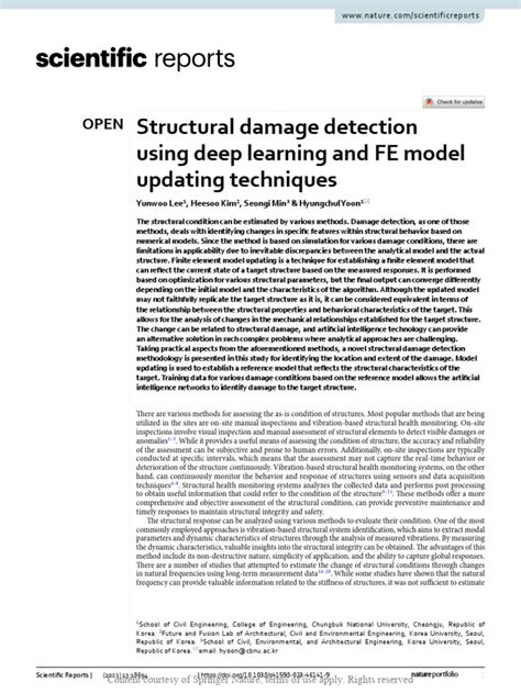 Structural Damage Detection Using Deep Learning And Fe Model Updating