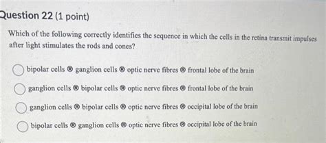 Solved Which Of The Following Correctly Identifies The