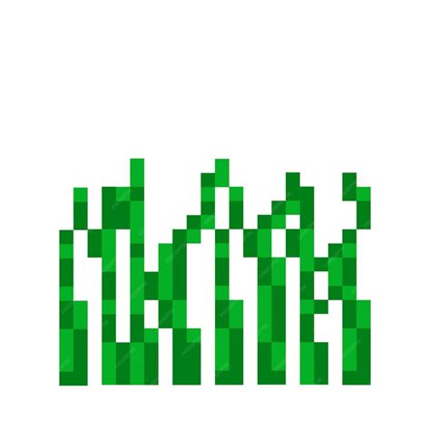 녹색 잔디 픽셀 아트 게임 개발 모바일 애플리케이션 고립 터 일러스트레이션 프리미엄 벡터