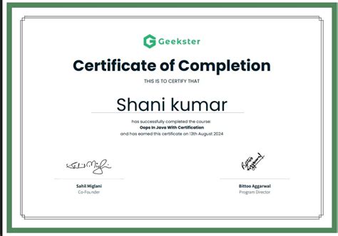 Shani Kumar On Linkedin Java Programming Learning Certification Softwaredevelopment Geekster