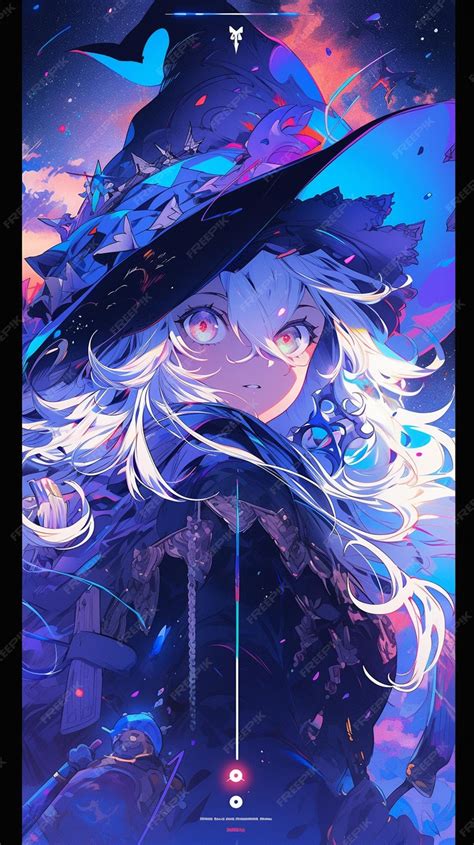Premium Photo Anime Girl With Long White Hair Wearing A Black Hat