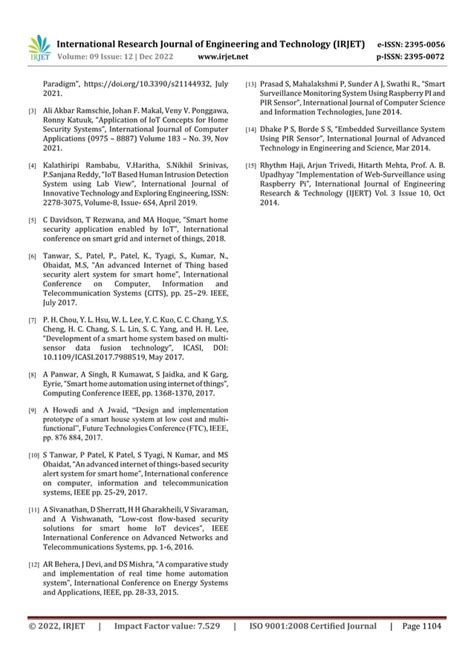 Home Security System Based On Iot A Systematic Alert System Pdf