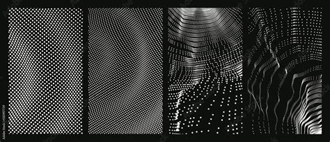 Vetor De Abstract Wavy Background With Dynamic Particles Circular Grid Pattern Vector