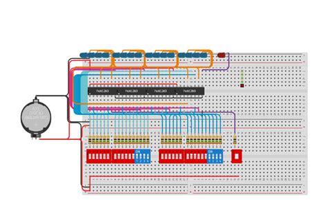 Circuit Design 16bit Binary Int Adder 十六位二进制加法器 Tinkercad