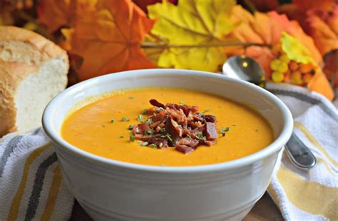Butternut Squash Sweet Potato And Bacon Soup My Latina Table