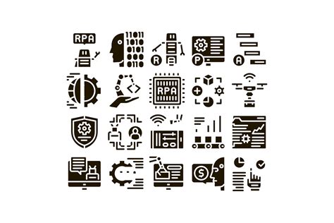 Rpa Robotic Process Automation Icons Set Vector Graphic By Pikepicture · Creative Fabrica