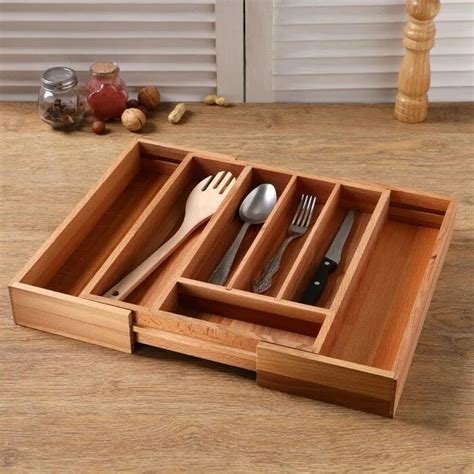 Лоток органайзер Supretto розсувний для столових приборів із бамбука 7899 купити за