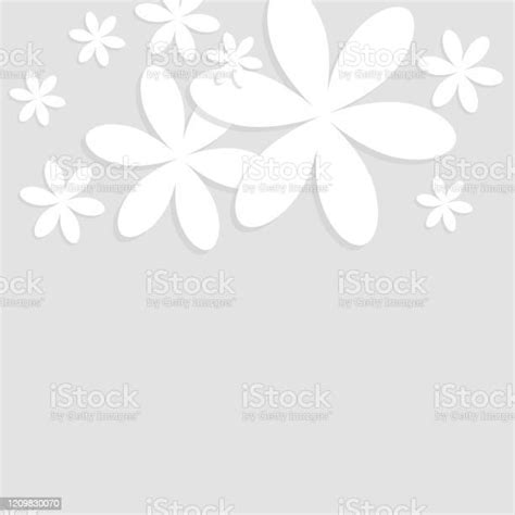 종이 꽃입니다 흰색 꽃은 회색 배경에 종이에서 잘라 꽃 디자인의 고립 된 요소 인사말 카드 템플릿입니다 벡터 일러스트레이션 배경입니다 0명에 대한 스톡 벡터 아트 및 기타