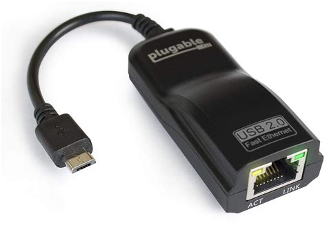 Plugable USB OTG Micro B To Mbps Fast Ethernet Adapter Compatible With Windows Tablets