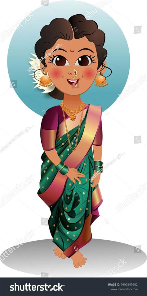 Maharashtrian Beauty Bride Cartoon Bride And Groom Cartoon