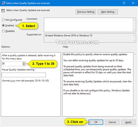 Windows Update Defer Feature And Quality Updates In Windows 10 Tutorials