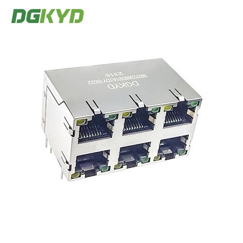 Dgkyd59212388db1a1dy1b022 Rj45 Ethernet Socket 2x3 Port 8p8c Modular Socket With Isolation