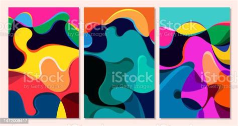 벡터 다채로운 추상 유체와 액체 배경 현대 미니멀리스트 여름 0명에 대한 스톡 벡터 아트 및 기타 이미지 0명 3차원 형태 개념 Istock