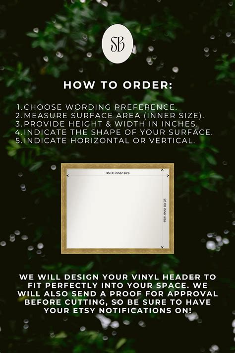 Custom Vinyl Header Decal White Seating Chart Decal Weddings Showers Any Event Vinyl Decal