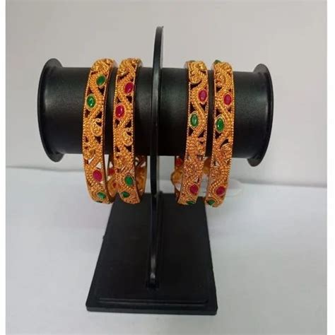 Golden Party 2 Piece Brass Bangle Set Size 2 4 Inch At ₹ 85 Set In Mumbai