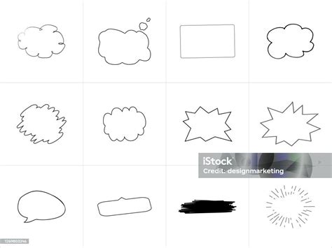 기발한 귀엽고 재미있는 미니멀 한 음성 거품 여러 색상의 흰색 배경에 고립 된 문자 벡터 일러스트 개체 그룹에 대한 스톡 벡터