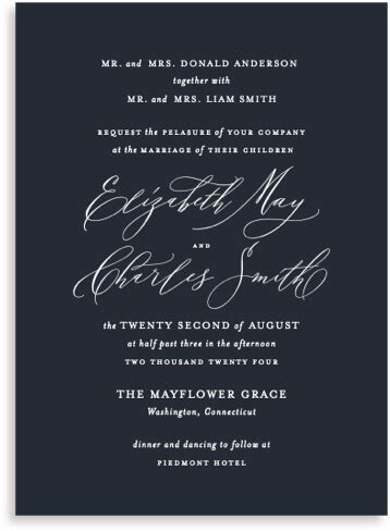Wedding Invitation Wording Examples And Guidelines Minted