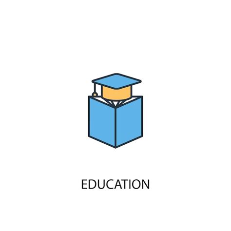 Premium Vector Education Concept 2 Colored Line Icon Simple Yellow And Blue Element