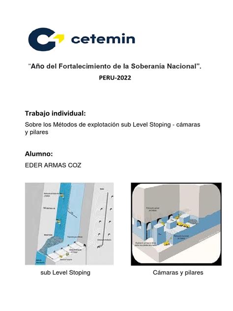 Método De Explotación Sub Level Stoping Pdf Minerales