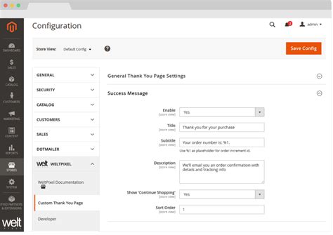 magento 2 custom checkout success page weltpixel
